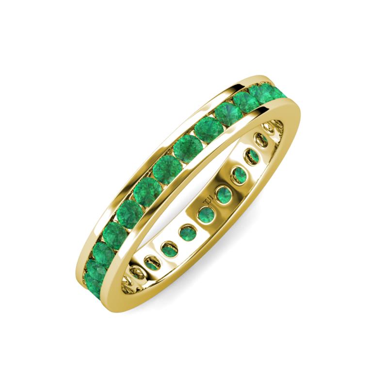 Emerald Channel Set Womens Eternity Ring Stackable 0.88 ctw* 14K Gold ...