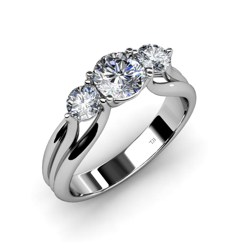 Alyssa 6.40 mm Diamond Three Stone Ring - Diamond Three Stone Ring with ...