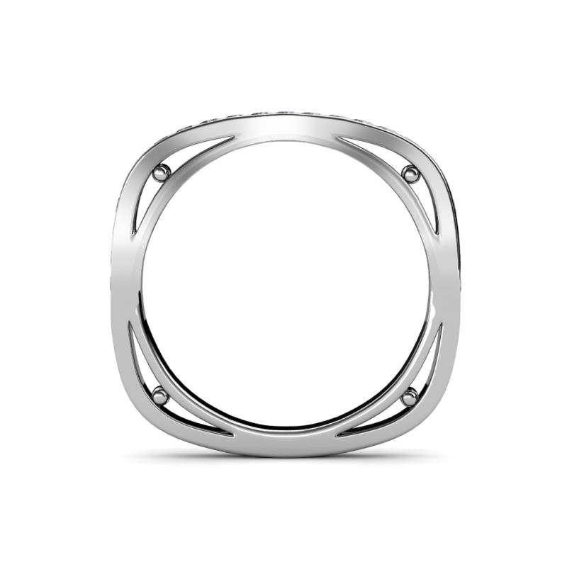 Diamond Euro Shank Womens Wedding Band Stackable 0.10 ctw 18K White ...